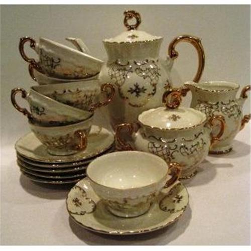 Bavarian Gold and White Tea Set Service #2091406