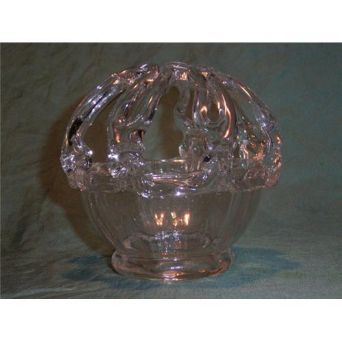 Antique hand blown glass flower basket #2091885