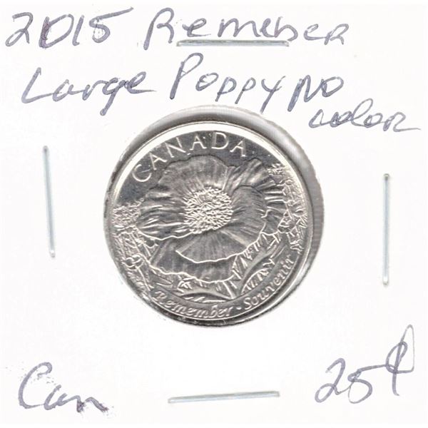Canadian Quarter 2015 - Remembrance Large Poppy