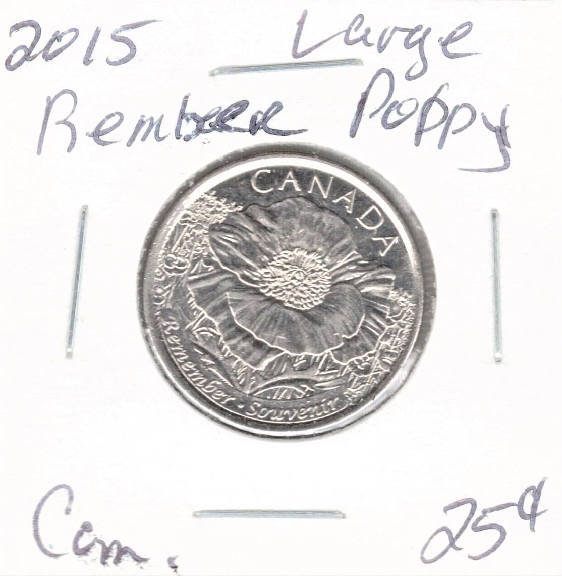 Canadian Quarter 2015 - Remembrance Large Poppy