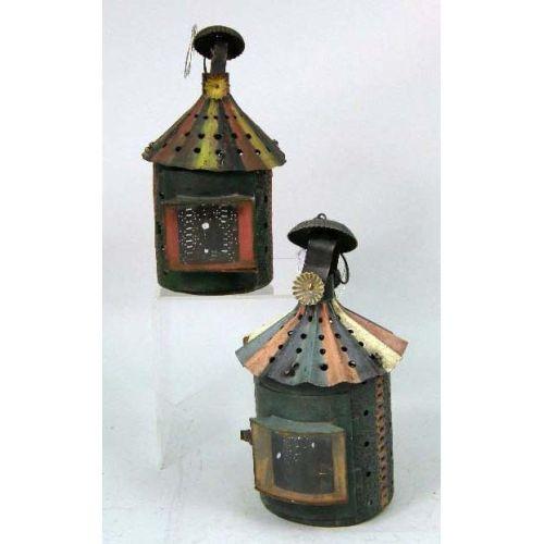 A GROUP OF MEXICAN STAMPED TIN LIGHTING FIXTURES