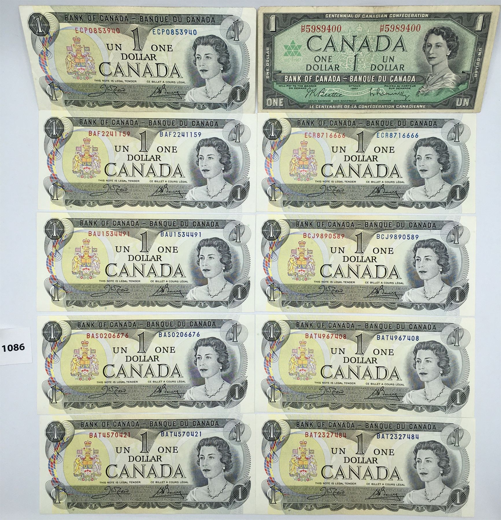 LOT OF 20 CDN ONE DOLLAR BANKNOTES SEE ALL PICS LOT OF 20 CDN ONE DOLLAR BANKNOTES SEE ALL PICS