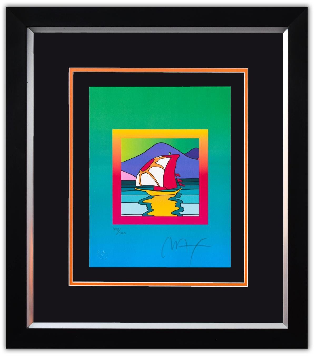Peter Max- Original Lithograph "Sailboat East on Blends"