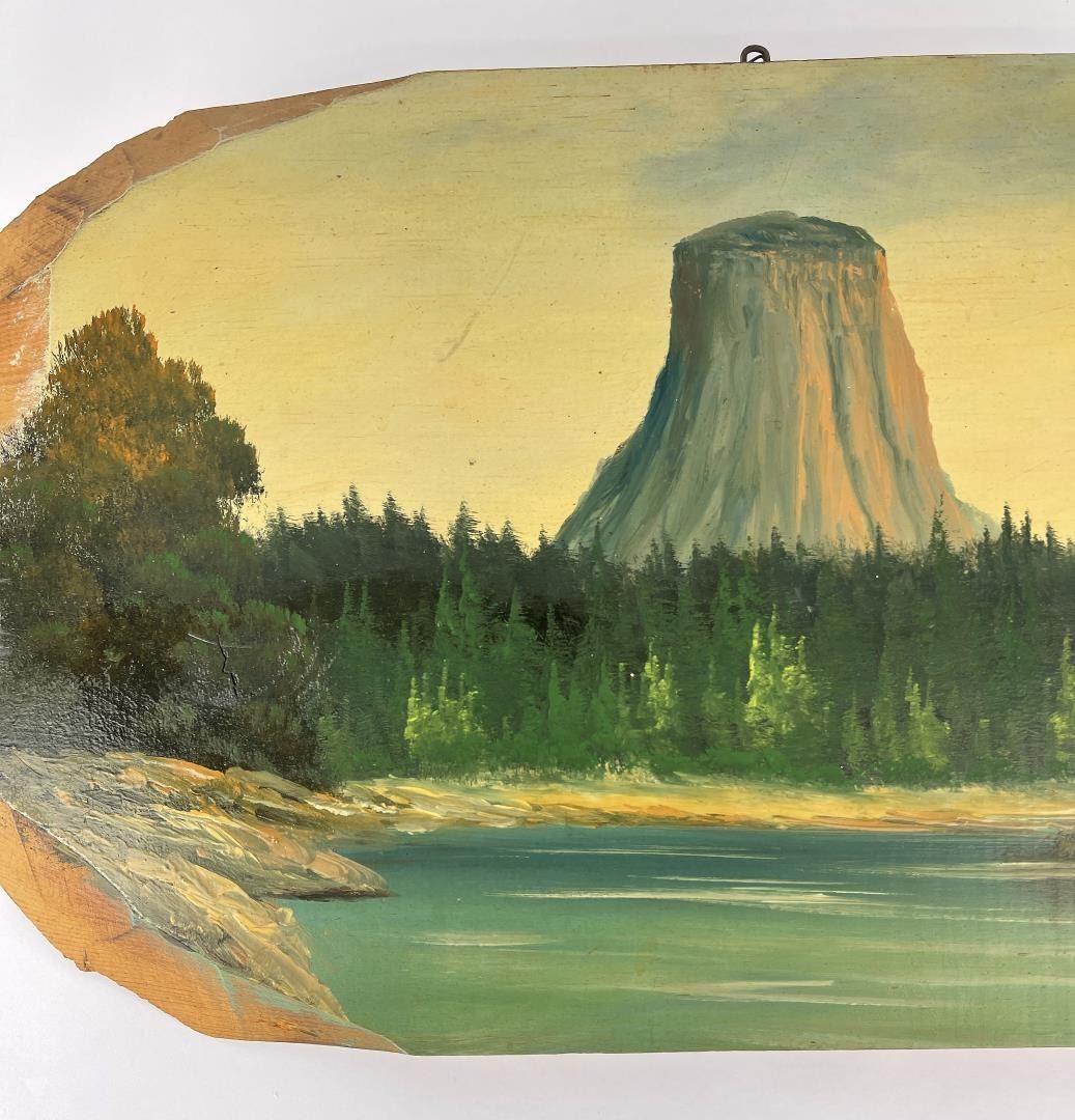Antique Devils Tower Tourist Plein Air Painting