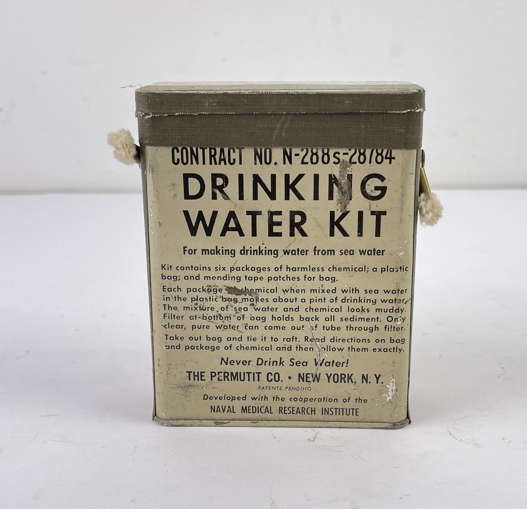 WW2 Life Raft Drinking Water Kit