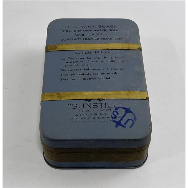 WW2 US Navy Pilot Solar Still Life Raft Kit