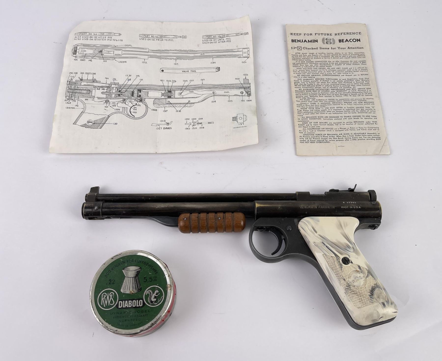 Benjamin Franklin Air Pistol Model 132
