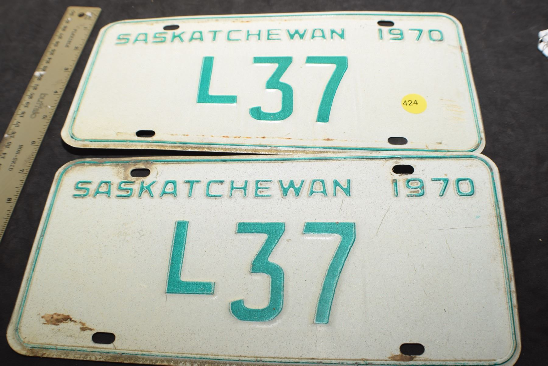 1970 2 digit Sask Livery license plate - Schmalz Auctions