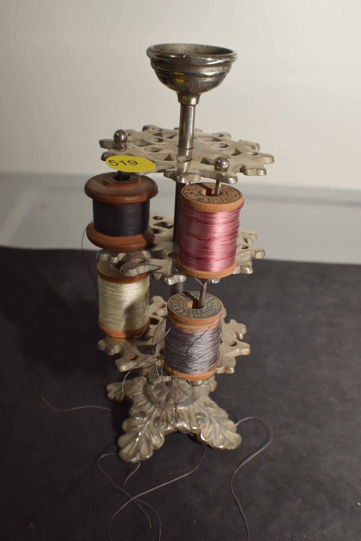 Antique Nickle Thread Caddy Victorian - Schmalz Auctions