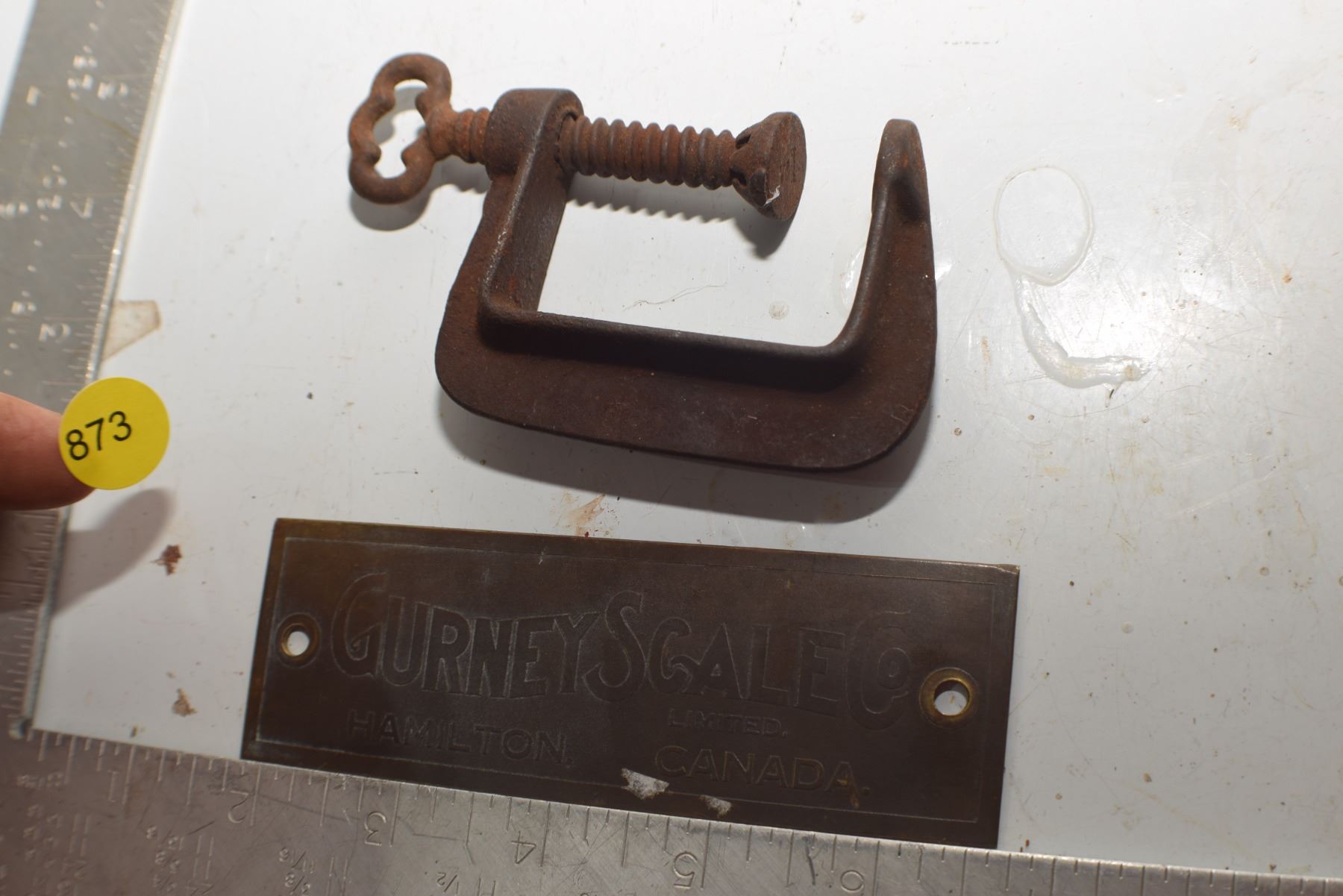 Gurney Scale Brass Plaque & Clamp