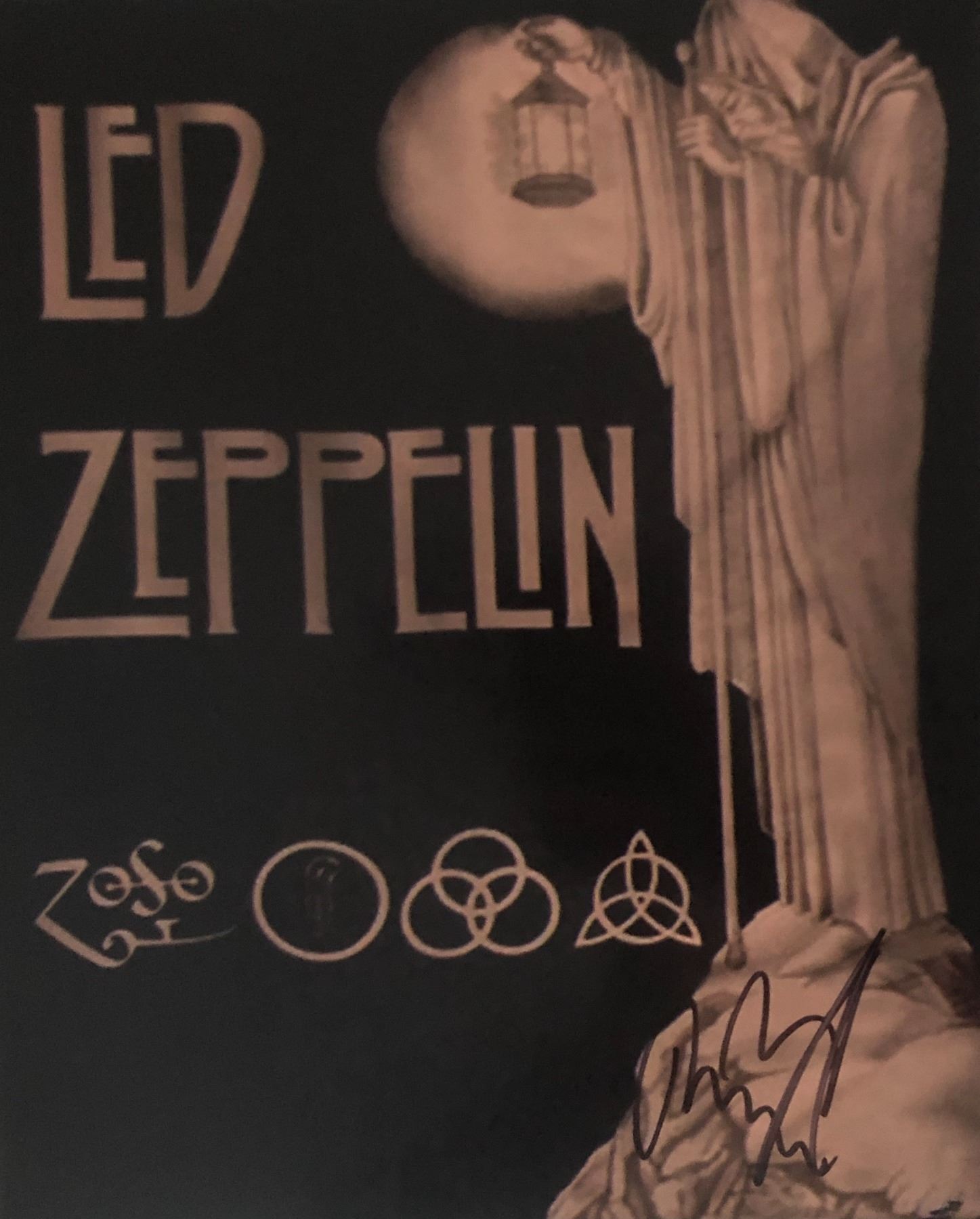 Led Zeppelin Jimmy Page Signed Photo of ZoSo Cover