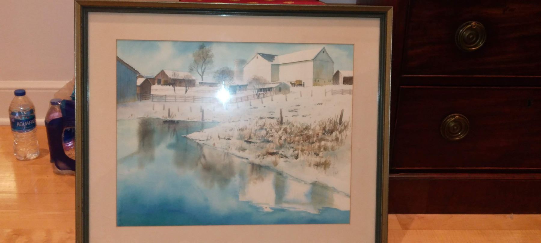 Watercolor Painting Depicting Amish Community, Believed to be Painted ...