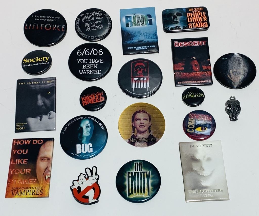 Large Collection of Promotional Movie Badges - Ghostbusters - Wizard of ...