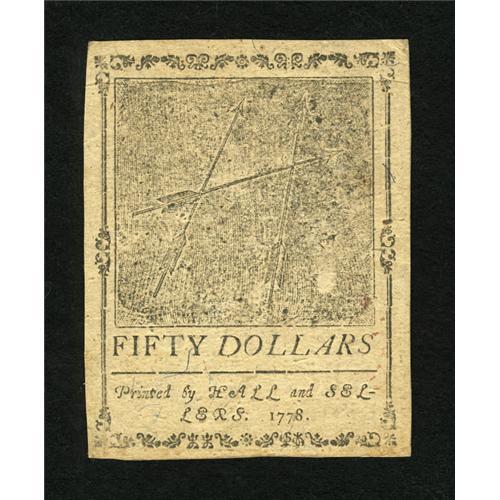 Continental Currency September 26, 1778 $50