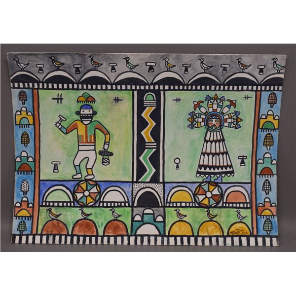 NATIVE AMERICAN HOPI PAINTING BY NEIL DAVID