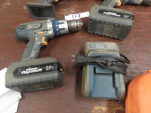Mastercraft 18V Cordless Tools - 3 Drills, 2 Batteries, 1 Charger