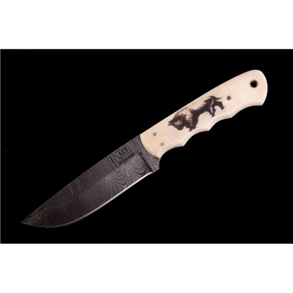 Yellowstone Buffalo Scrimshaw Damascus M.T. Knives