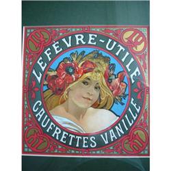 Original MUCHA label for Lefevre Utile - RARE! #2124675