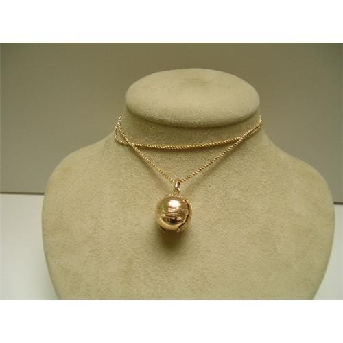 Victorian 18 ct. gold ball locket / chain #2125096