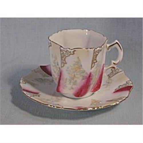 Antique RS Prussia Cranberry Lt Green Demi #2149197