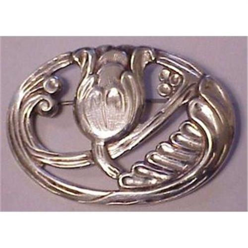 Sterling Floral form tulip Brooch / pin (Birks)#2159759