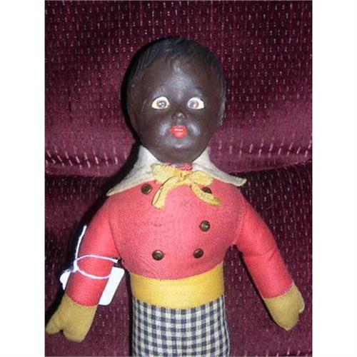 12" Papier-Mache Black Doll #2168296