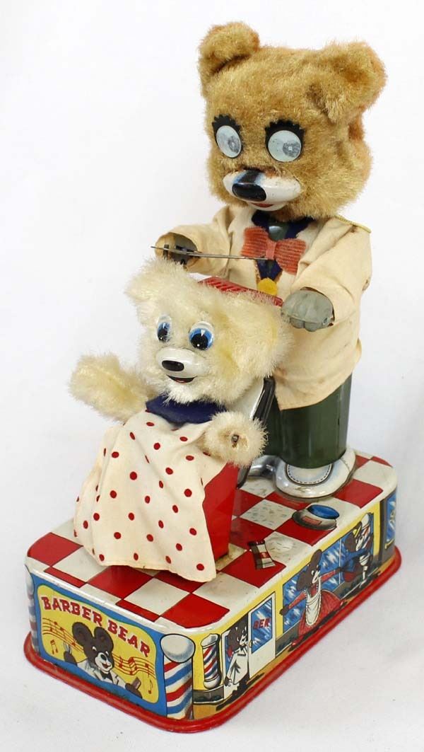 Estate 1950s Nomura Mechanical Barber Bears Toy