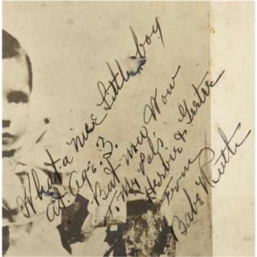 Circa 1940 Babe Ruth Signed Childhood Photograph