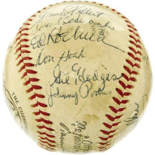 1955 Brooklyn Dodgers Team Signed Baseball