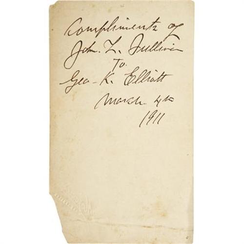 1911 John L. Sullivan Signed Photograph. Stirri