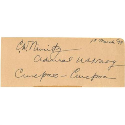 Admiral Chester W. Nimitz Signature