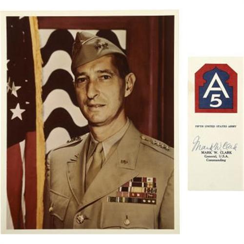General Mark W. Clark Signed 5th Army Card