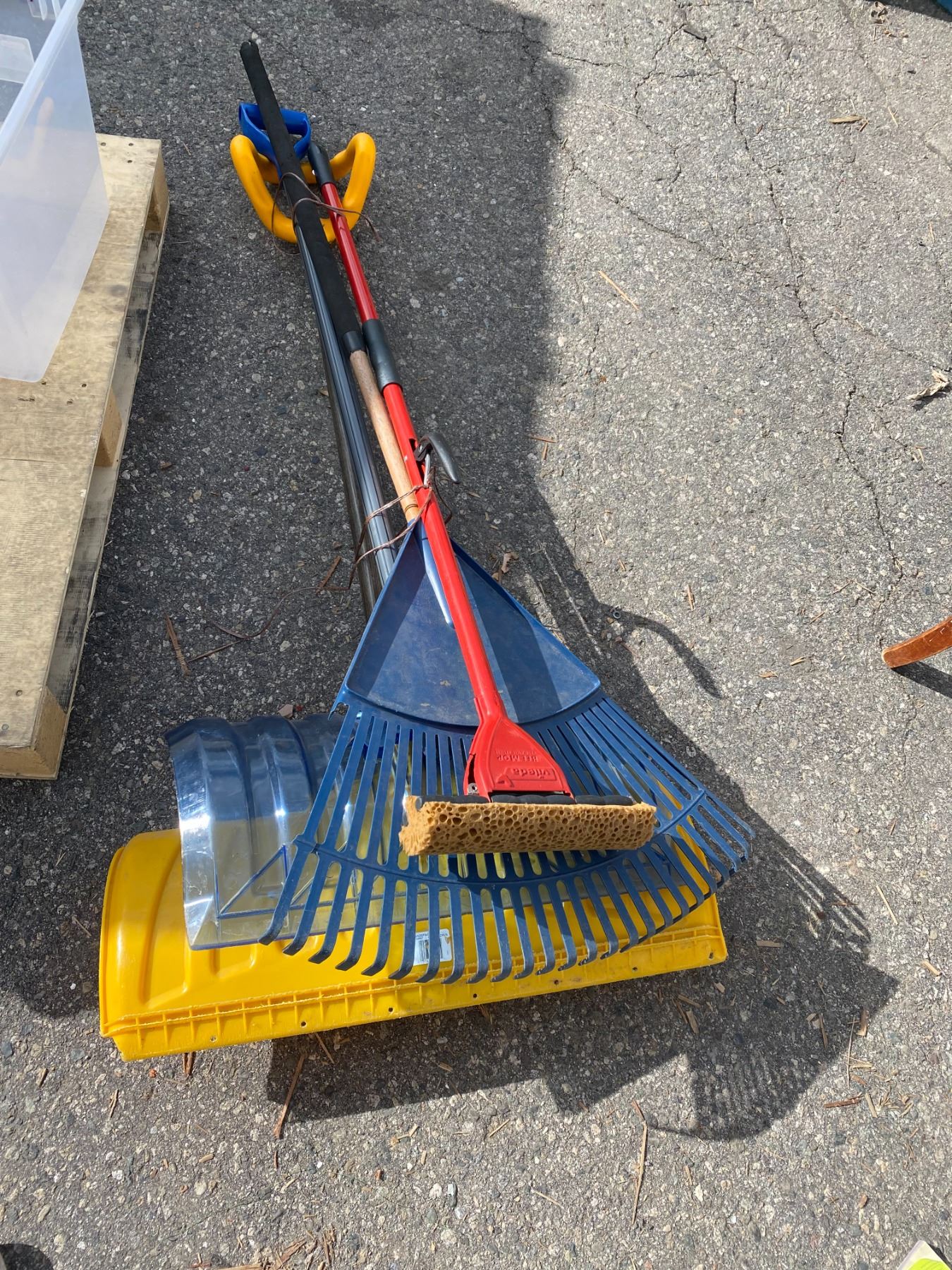 Shovels and rakes etc