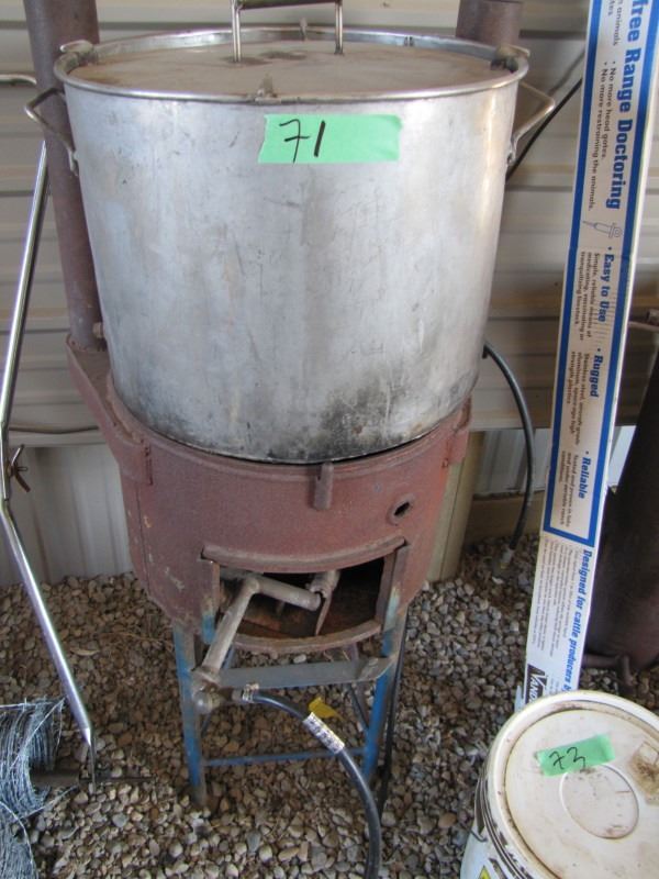 propane-fired corn cooker, stainless steel pot