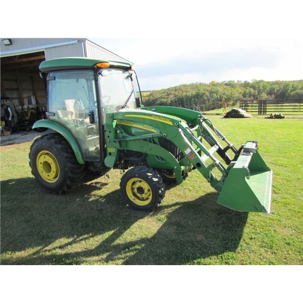 John Deere 3520 tractor; 300 CX Loader c/w bucket and bale prong; Cab ...