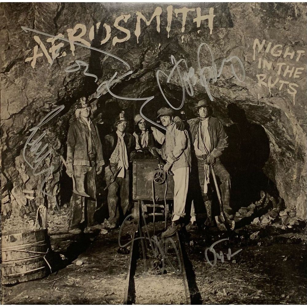 Signed Aerosmith Night In the Ruts Album Cover