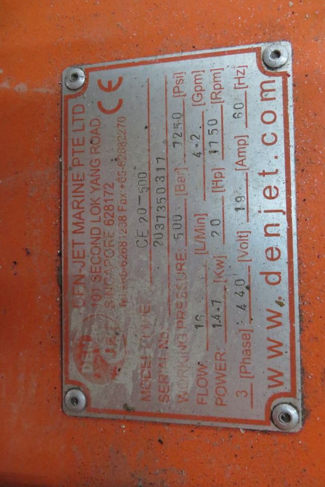 Den Jet Model # CE40-500 High Pressure Water Blaster Cond UNK