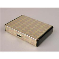 A CARTIER 14K WHITE GOLD, ROSE AND YELLOW GOLD AND ONYX HINGED