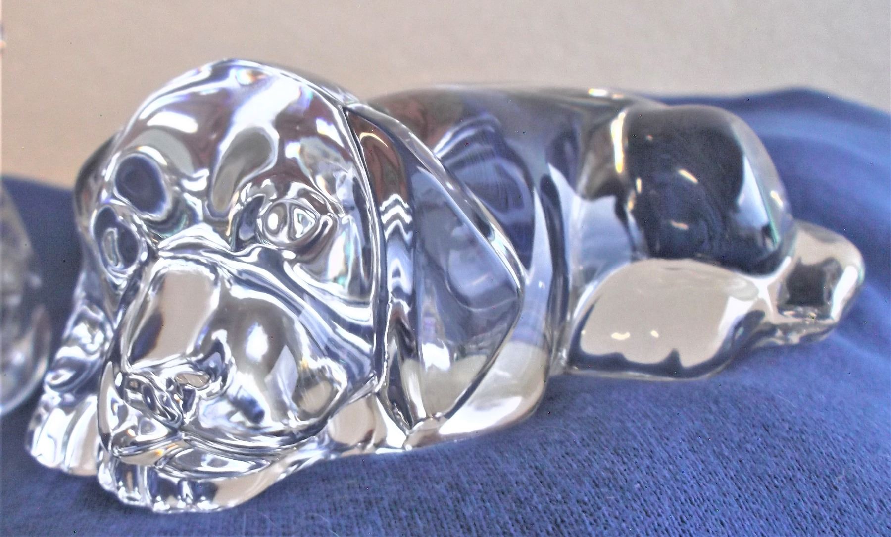 Three Princess House Lead Crystal Figurines: Cat, Puppy, and Teddy Bear