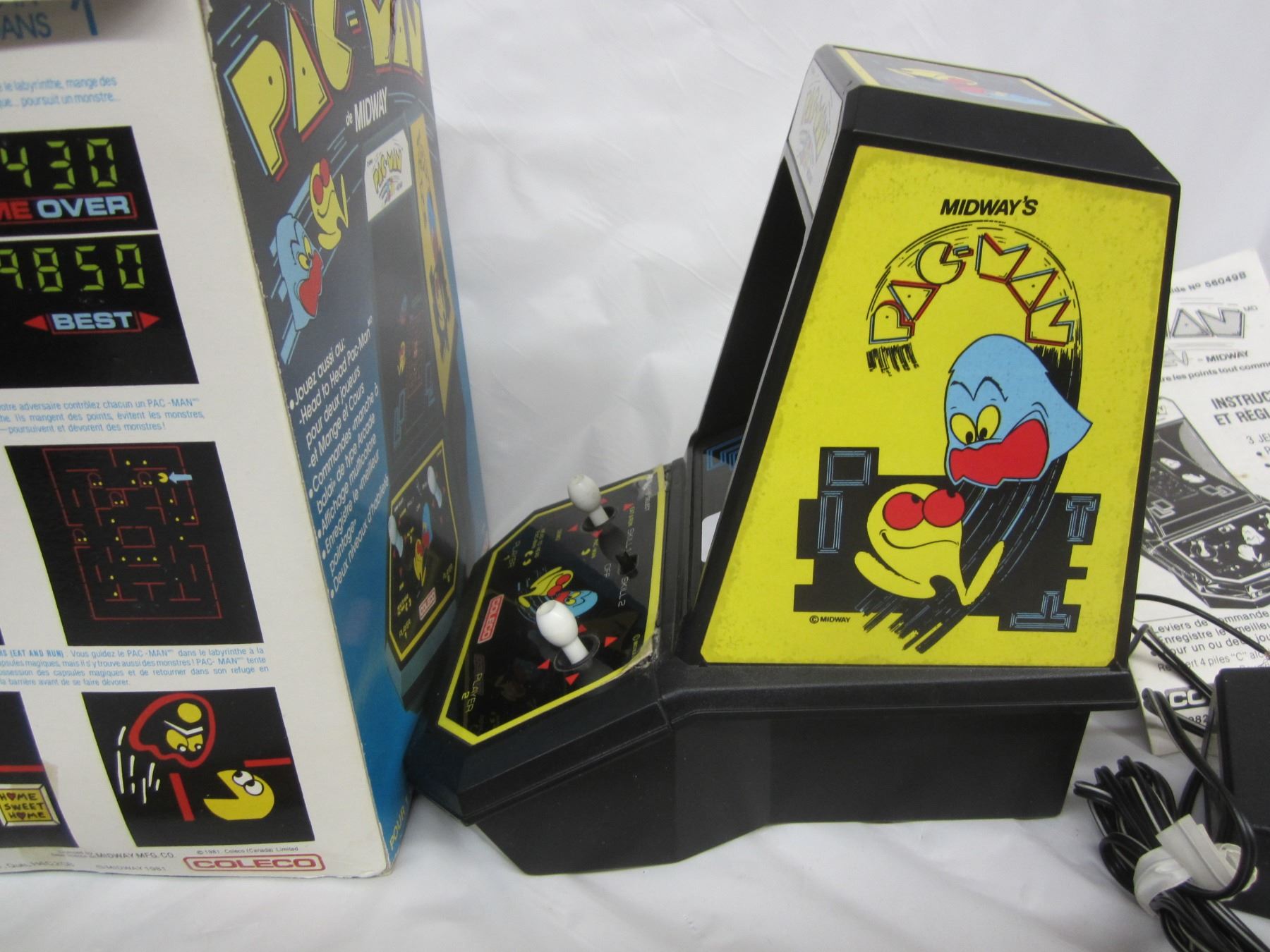 Working 1980's Pac Man Table Top Video Game with Box and Instructions ...