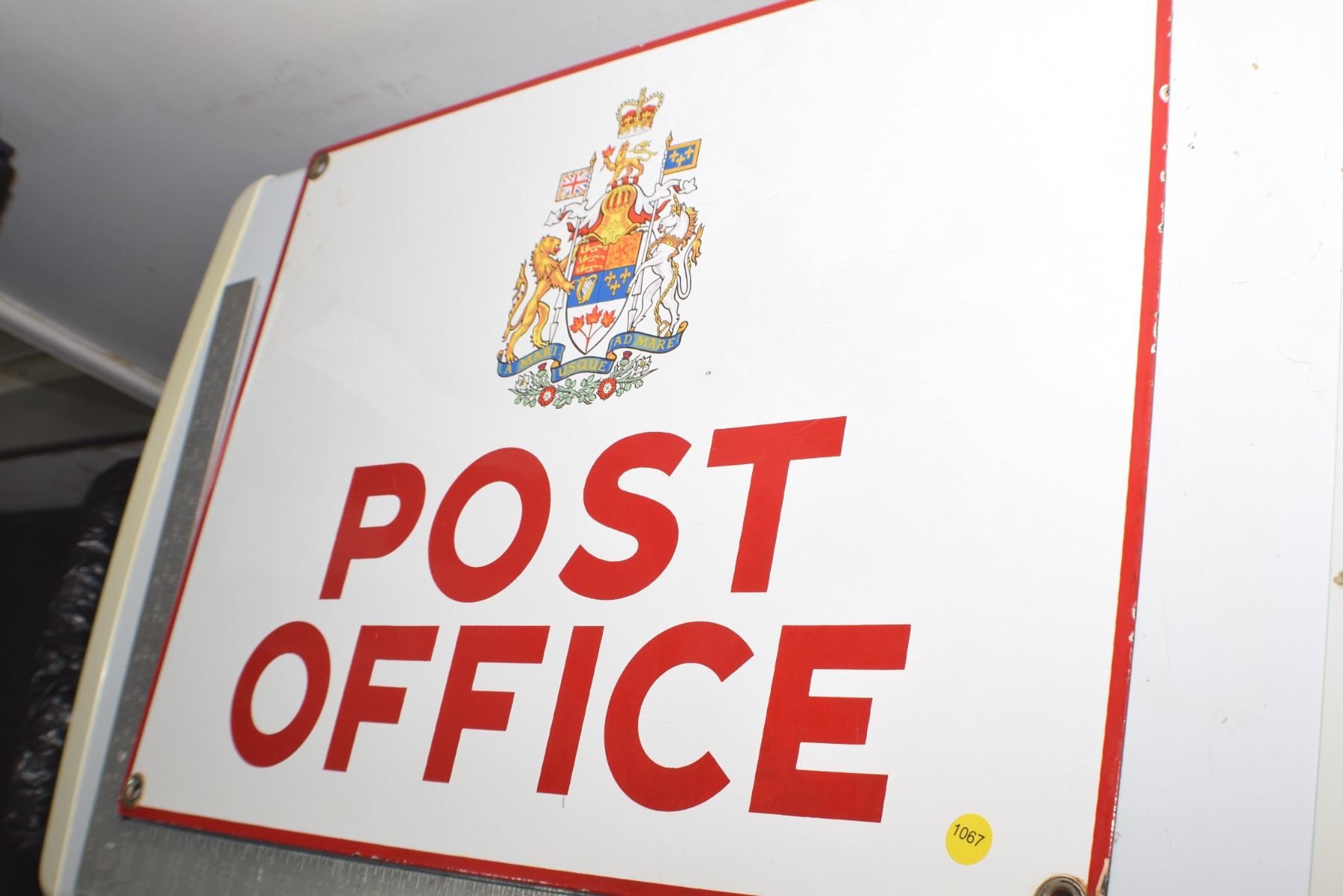 Huge Antique Porcelain Canada Post Office Sign