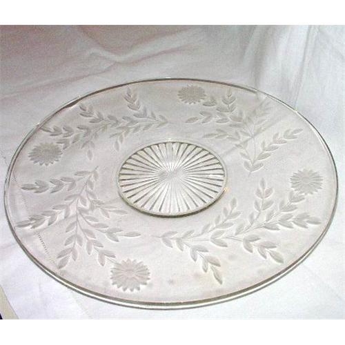 Vintage Etched 12 Inch Round Platter #2183113