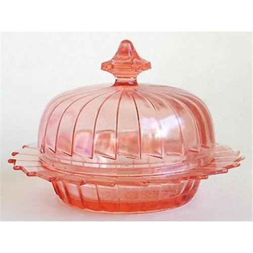 Jeannette Pink Sierra or Pinwheel Butter Dish #2225304