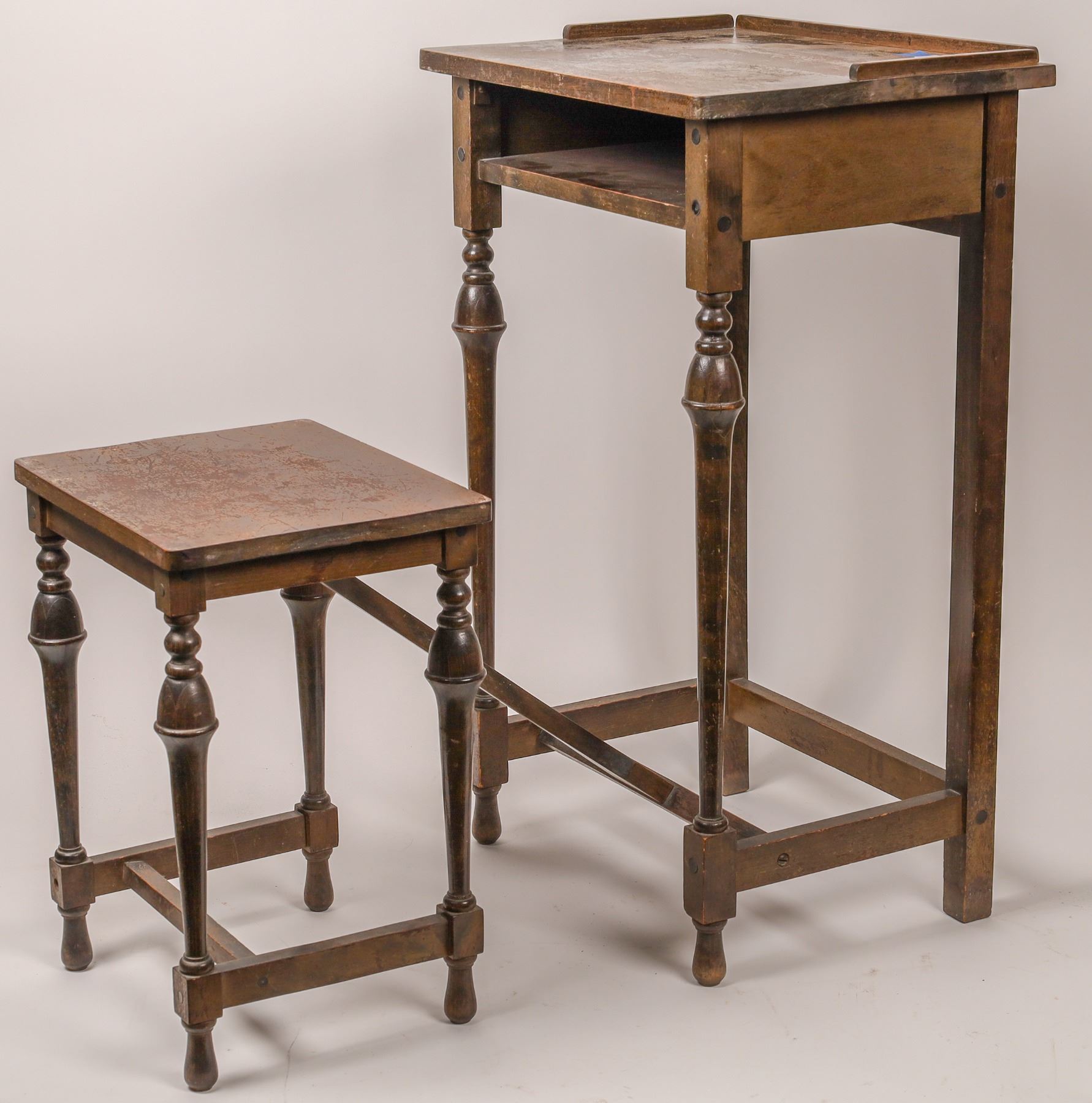 Folding Antique Telephone Stand with Seat c1920 [139449] | Barnebys