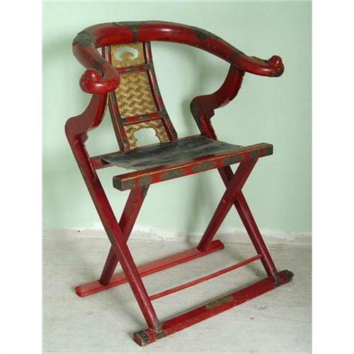 19c Chinese Folding Emperor Throne Chair #2191782