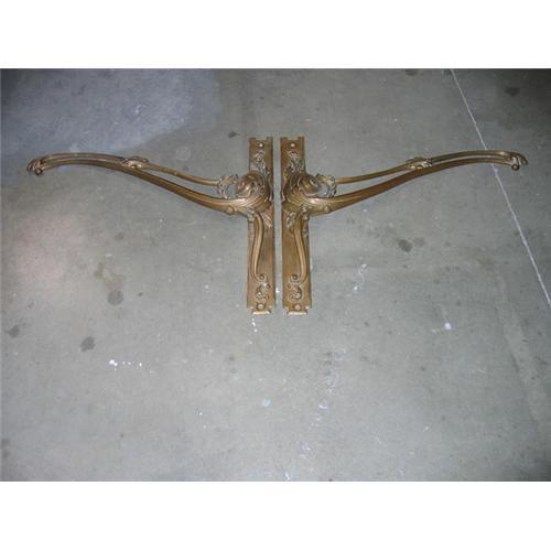 LARGE PAIR OF FRENCH BRONZE FRONT DOOR HANDLES #2207931