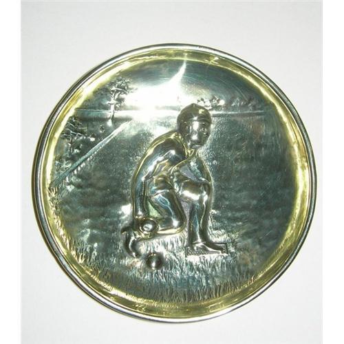 Rare Antique English Sports Related Brass Dish #2232775