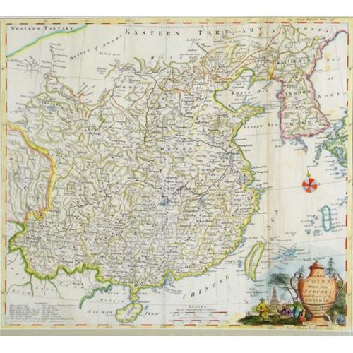 Antique Map of China Kitchin 1870 surveys #2176704