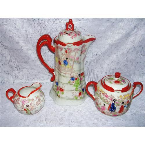 Beautiful Geisha Girl Chocolate Pot Set #2218335