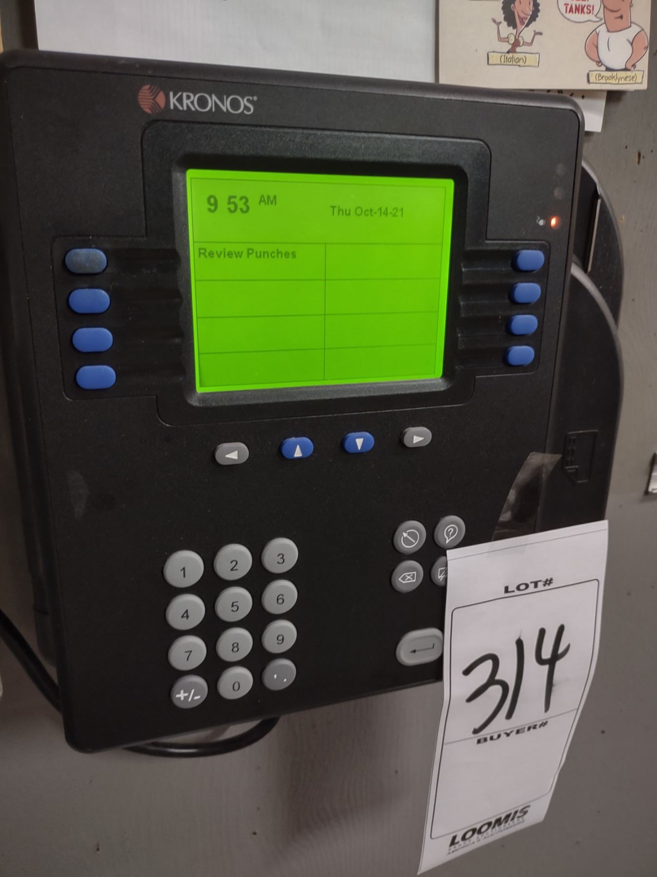 KRONOS EMPLOYEE TIME CARD MACHINE TERMINAL BADGE SYSTEM, W/ EXPANDABLE MENU